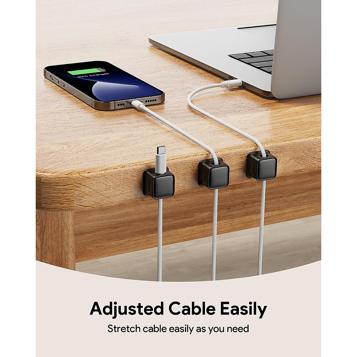 8 Pack Magnetic Cord Organizer, Cable Smooth Adjustable Easy Secure Cable Management, Wire Holder Keeper Organizer, Hide Or Organize Phone USB Charger Cable for Home,Office,Car,Desk,Nightstand