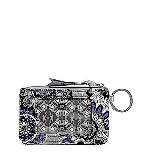 Vera Bradley Women's Cotton Zip ID Case Wallet, Tranquil Medallion - Recycled Cotton, One Size