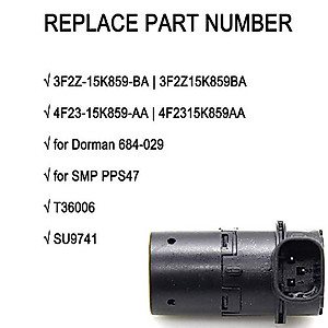 4 Pack Backup Rear Parking Aid Assist Sensor Compatible with Ford F150 F250 F350 E-150 E-250 Escape Explorer Lincoln Mercury Mariner Mountaineer - Replace# 684-029 3F2Z15K859BA 4F2315K859AA T36006
