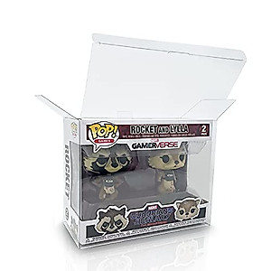 EcoTEK Protectors Compatible with Funko - 2 Pack Pop! & VYNL Figures (8 Pack of EcoTEK 2 Pack Pop Protectors) Strong, Crystal Clear Case, Heavy Duty Acid Free w/ Protective Film & Locking Tab