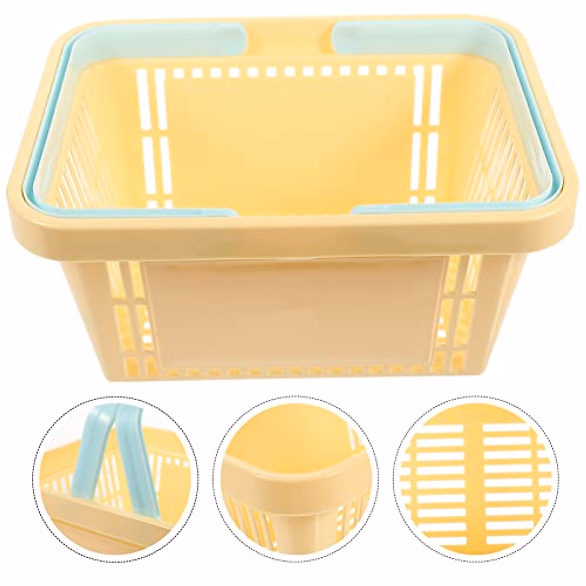 Zerodeko Shower Caddy Basket Portable Large Capacity Plastic Organizer Storage Tote with Handles Drainage Toiletry Bag Bin for Bathroom College Dorm Room Essentials Yellow
