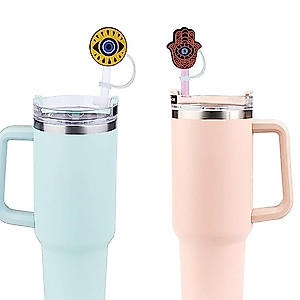 Funny Silicone Straw Topper fit Stanley 30&40 Oz,Straw Cover Cap for Stanley, Cute Straw Cover Kids Themed Party Gifts Decoration,Drinking Straw Tip Covers for Stanley(1777-45-46-47-49)