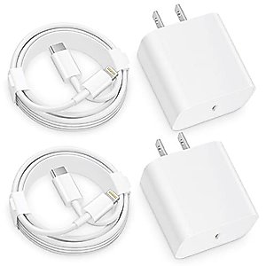 iPhone 12 13 14 Fast Charger,【Apple MFi Certified】 2-Pack 20W Type C Fast Charger Block with 6FT USB-C to Lightning Cable Compatible with iPhone 14 13 12 11 Pro Max/Pro/Plus/Mini/Xs Max/XR/X, iPad