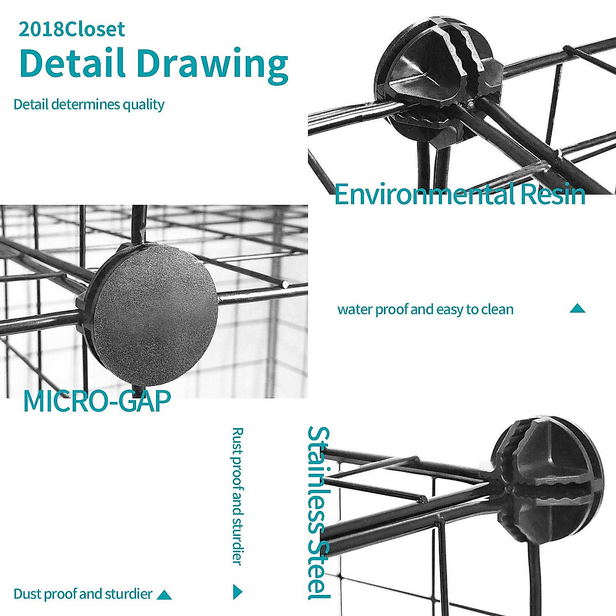 BRIAN & DANY Metal Wire Storage Cubes, DIY 9-Cube Closet Cabinet and Modular Shelving Grids, Wire Mesh Shelves and Rack, Black