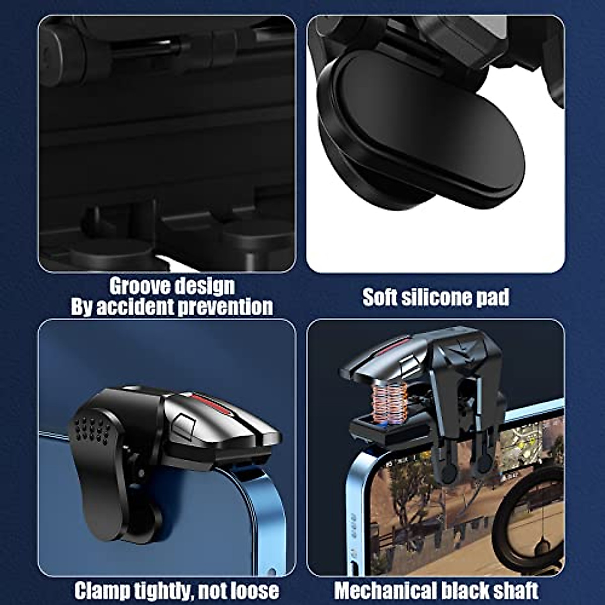 6 Trigger PUBG Mobile Controller,Mobile Game Controller for PUBG with 6 Trigger for Call of Duty/Fortnite/Knives Out/Rules of Survival,Mobile Triggers for 6 Fingers Compatible with iPhone Android iPad