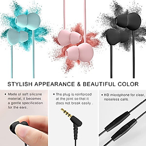 okcsc M16 Sleep Earbuds Noise Cancelling Wired Lightweight Ultra-Soft Silicone in-Ear Headphone Earplugs with Microphone & Volume Control Black