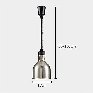 Food Insulation Lamp Commercial Food Warmers, 170mm, Retractable Food Heating Lamp High Power Commercial Hotel Kitchen Equipment Restaurant Supplies (Color : Silver)