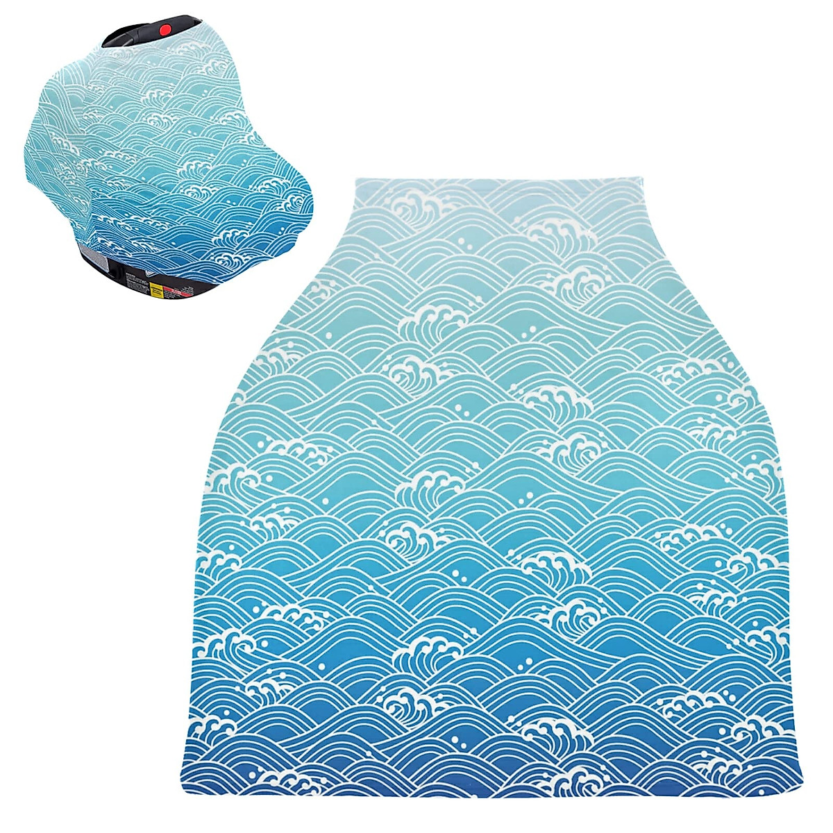 Nursing Cover Breastfeeding Scarf Ocean Wave - Baby Car Seat Covers, Infant Stroller Cover, Carseat Canopy(913h)