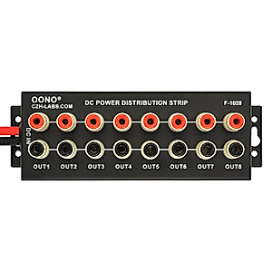 Banana Jack 8 Outlet DC Power Distribution Strip (with Cable)
