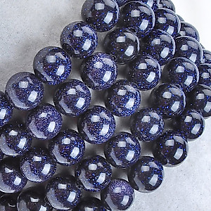 MASSIVE BEADS Gemstone Beaded Bracelets Natural Birthstone Healing Power Crystal Beads Macrame Adjustable (Blue Sand, 8mm)