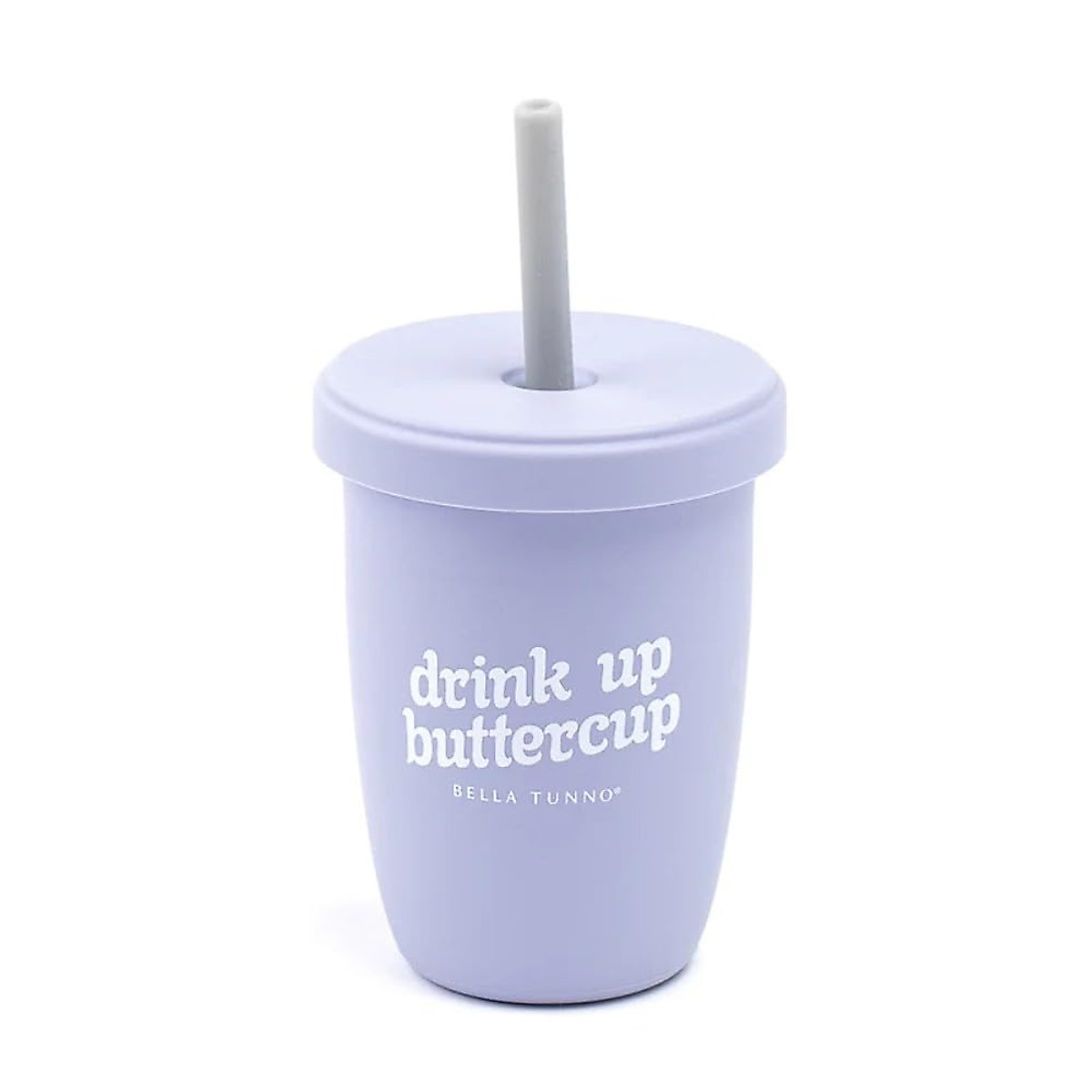 BELLA TUNNO Happy Sippy Straw Lid – Silicone Baby Straw and Lid Baby Sippy Cup, Made with Non-Toxic Silicone BPA Free (Drink Up Buttercup)