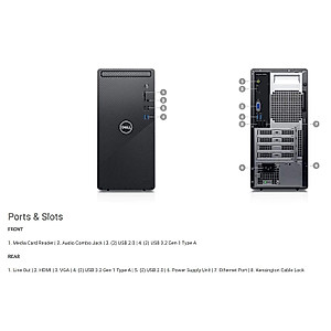 Dell Inspiron 3000 3880 i5-10400 12GB RAM 256GB SSD+1TB Hard Drive Windows 10 Home (Renewed)