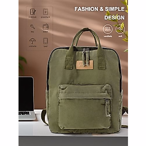 TeeYee Canvas Backpack Women Retro Large Capacity Backpack Casual Versatile Backpack BAG157green