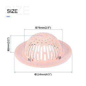 METALLIXITY Bathroom Sink Drain Strainer(4.5" x 3.1") 2pcs, Stainless Steel Sink Strainer Hair Catcher Fits for Bathroom Bathtub Wash Basin Hole Drains, Pink