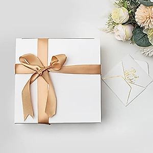 Timirog White Gift Boxes 12 Pack 8x8x4 Inches Bridesmaid Proposal Boxes with Lids, Paper Present Box Empty for Graduation, Birthday, Wedding, Party Favor, Treat, Holiday, Engagement, Father's Day
