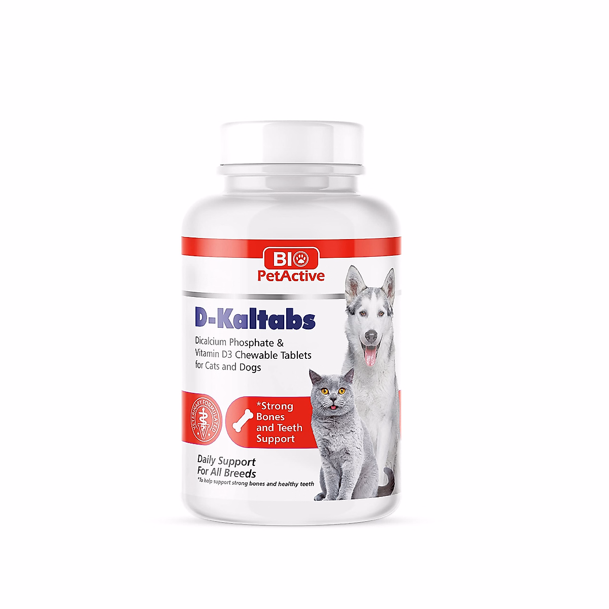 D-Kaltabs Phosphorus, Calcium Vitamin D3 Supplement for Dogs & Cats, Prenatal Pet Vitamins, Daily Pet-Tabs, Strong Nail, Teeth Support, 84 Chewable Tablets