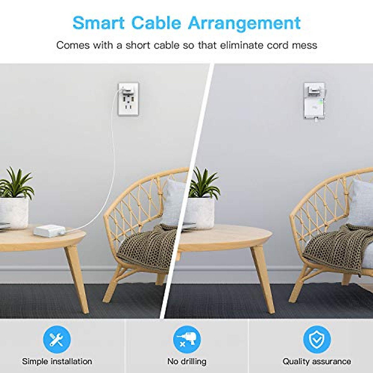 HOLACA Outlet Wall Mount for Ring Smart Lighting Bridge,Easily Be Moved-Saving Space-No Messy Wires and Screws