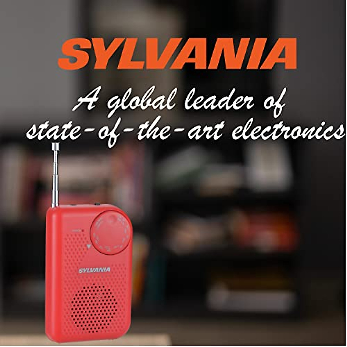 Portable AM/FM Pocket Radio With Built-In Speaker, Red