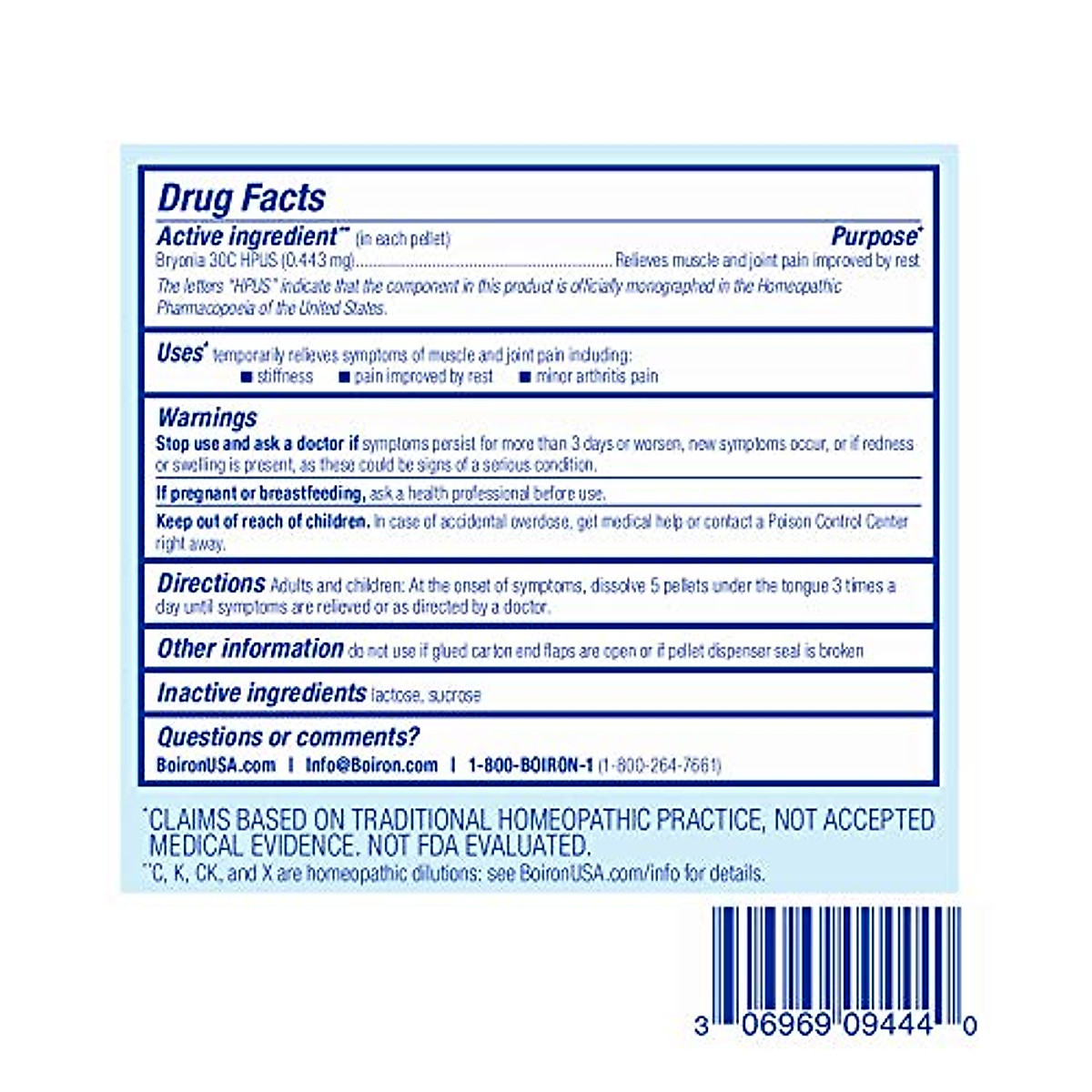 Boiron Bryonia 30C Homeopathic Medicine for Relief from Joint Pain, Muscle Aches, Arthritis Pain, and Muscle or Joint Stiffness - 80 Count (Pack of 3)