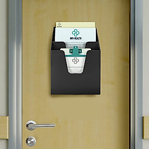 Acrimet Vertical Triple File Folder Holder Organizer (Black Color)