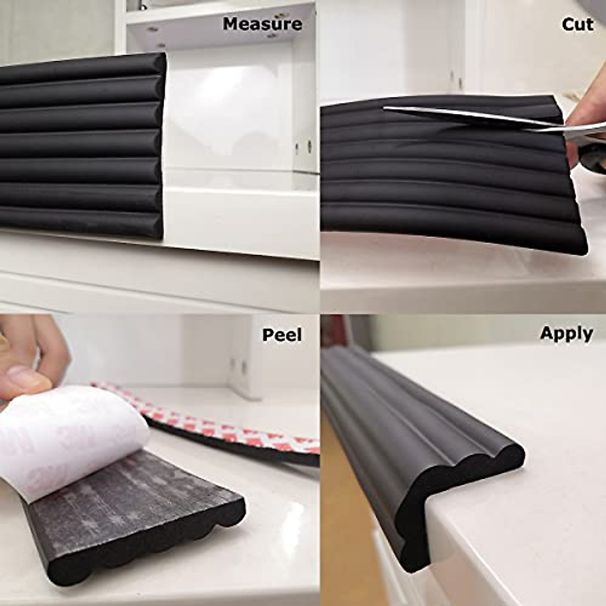 Makibi Edge Protector for Baby | Edge Guard Baby Proofing | Edge Bumpers for Furniture, Table, Desk | 3M Pre-Taped | 16.4ft/5m (Black)