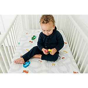 100% Cotton Fitted Crib Sheet - Premium Baby Bedding - Soft, Breathable & Durable - Cars Print