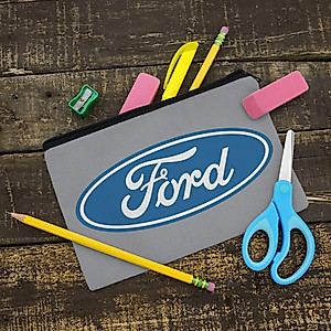 GRAPHICS & MORE Ford Motor Company Blue Oval Logo Pencil Pen Organizer Zipper Pouch Case