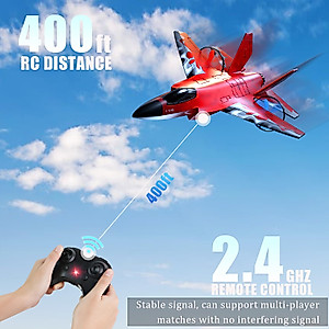 crohorizon Remote Control Airplane for Kids Over 12 Years of Age with 2 Batteries,2 Channel Foam RC Plane Toys for Boys and Girls-Red