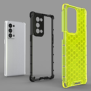Pzwoxukhov Compatible with Oppo Reno 6 Pro+ 5G Case Cover,Compatible with Oppo Reno 6 Pro+ 5G Honeycomb Anti-Drop Shock-Absorbing Case Red