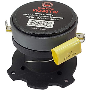 Gravity Warzone Series - WZ40TW - Heavy Duty Titanium Super Bullet Tweeter Loud Speaker 4-Ohms with 1200 Watts Maximum Power at 4 Ohms to 8 Ohms (2 Tweeters)