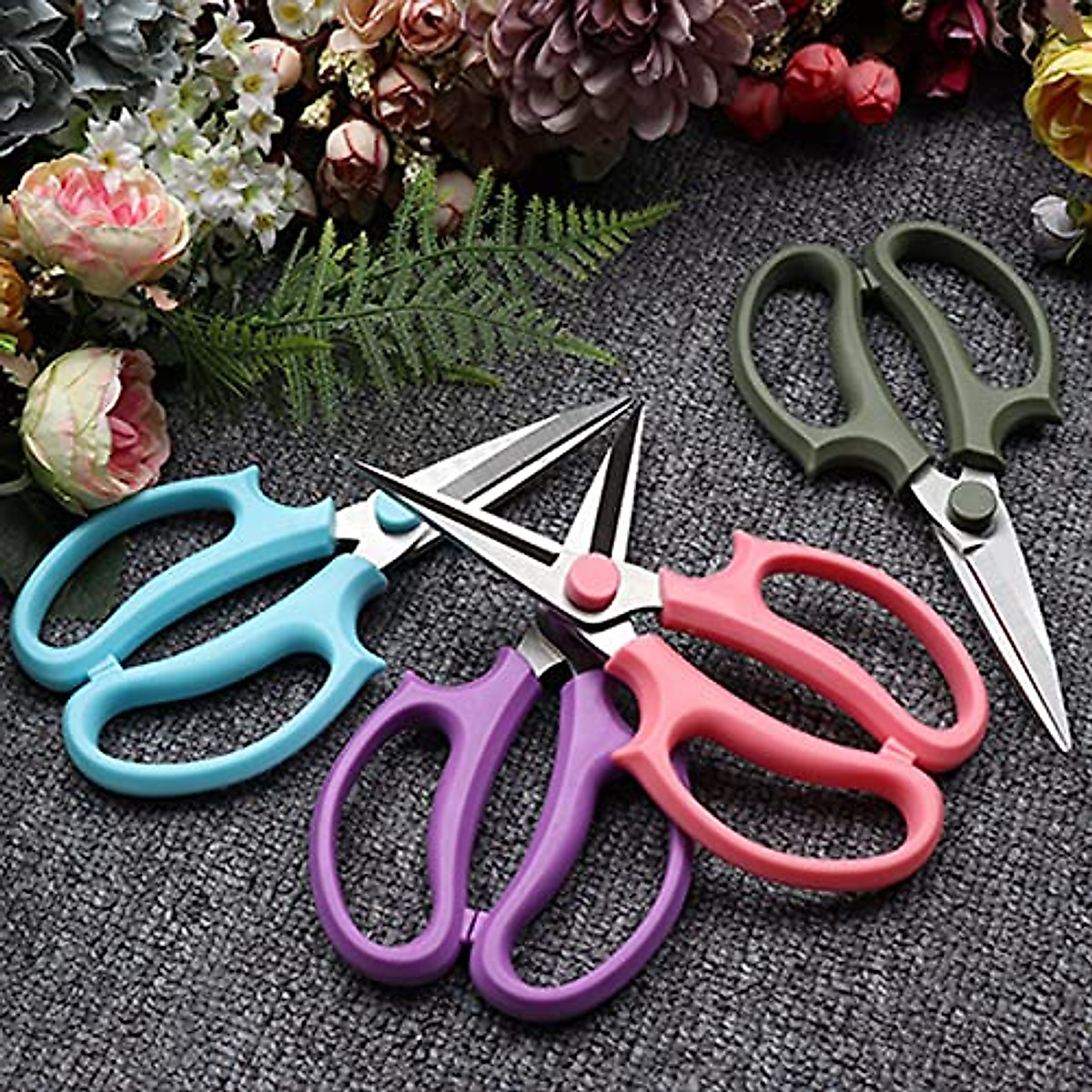 Garden Pruning Shears Scissors,Professional Floral Shears,Colorful Flower Scissors with Comfortable Grip Handles,Premium Floral Scissors with Protective Case for Flower Arrangement,Gardening-Purple