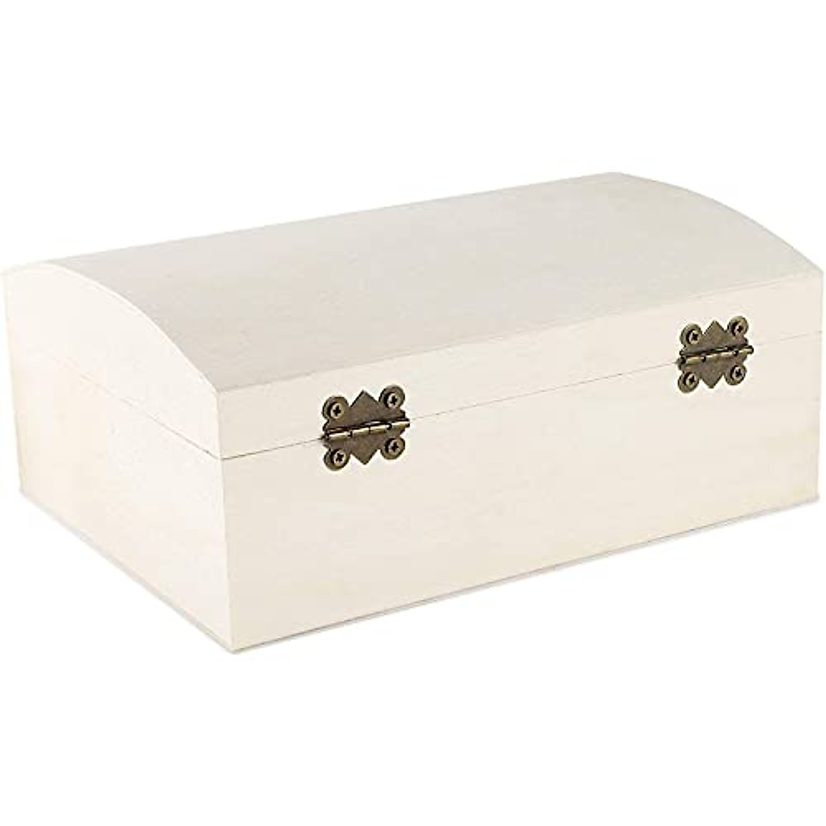 Unfinished Wood Box with Hinged Locking Lid, Wooden Jewelry Box (3 Pack)