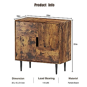 Mepplzian Buffet Cabinet with Storage Mid Century Sideboard Cabinet with 2 Doors Farmhouse Sideboard for Dining Room Kitchen Buffet Cabinet with Hutch Rustic Wooden Cabinets for Storage