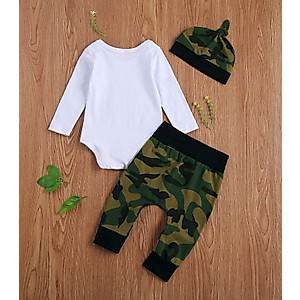Madjtlqy Aint No Auntie Like The One I Get Baby Boy Clothes Aunties Sayings Bodysuits Camouflage Pants+Hats Romper Set
