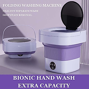 JCAKES Mini Portable Washing Machine，Foldable Washing Machine，Small Washing Machine，6.5L Washing Machine with Drying Drum, 3 Modes Touch Timer Washing Machine，for Socks, Baby Clothes, Underwear