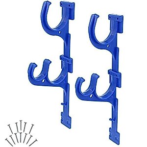 Jkapagzy Pool Pole Hanger Leaf Rakes Vacuum Hose with Screw Brushes Tools Plastic Outdoor Garden Holder Multi Blue Purpose Skimmers