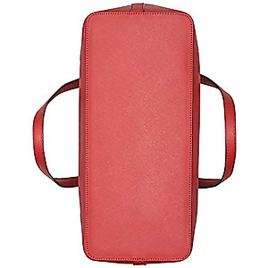 Calvin Klein Mercy Signature Top Zip Tote, Textured Almond/Taupe/Maraschino