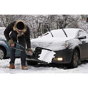 ELIVERN Foldable Snow Shovel, Compact Snow Shovel with Comfortable D-Grip Handle and Durable Aluminum Edge Blade, 13"-26" Portable Snow Shovel for Car, Truck, SUV (9" Blade)