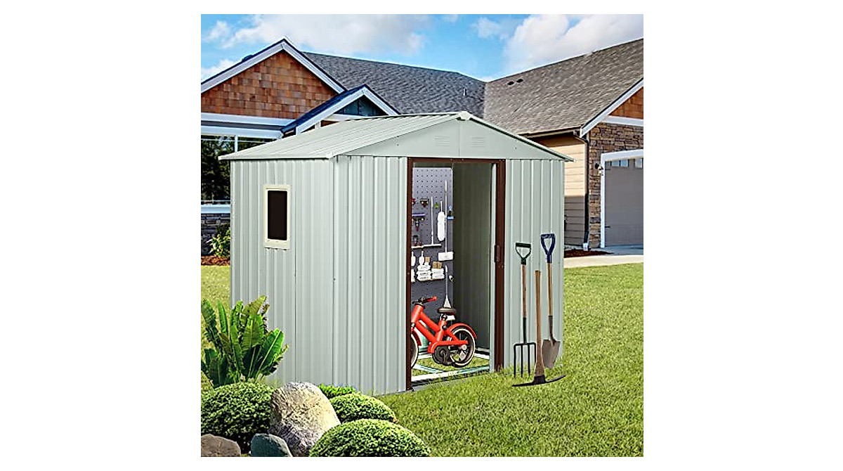 SUNDALY 6x5 FT Metal Outdoor Storage Shed - Durable & Waterproof