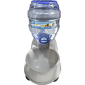 Animal Planet Dog Gravity Feeder - Water Bowl Dispenser : 50 Oz Grey Automatic Pet Feeding for Dogs & Cats, No Spilling Watering Supplies