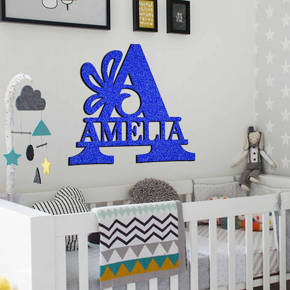 Custom Name Nursery Wooden Sign 6-50 inch, Split Letter Baby Shower, Baby Name Sign for Boy or Girl, Wedding Sign, Personalized Children's Room Sign Décor (Sign-3)