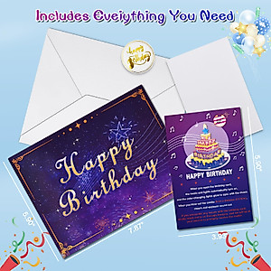 VUBOJO UPGRADED 3D Pop Up Firework birthday card, with Music and LED firework Birthday Cards with Blowable birthday candles. Birthday Gift for Mom,Dad, Women, Men, Wife, Grandma, Grandpa