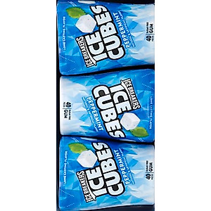 ICE BREAKERS Ice Cubes Peppermint Sugar Free Chewing Gum Bottles, 3.24 oz (6 Count, 40 Pieces)