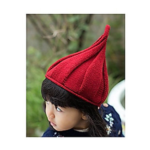 Letuwj Babies Beanie Knitted Acorns Caps Sharp Pointed Cap Light Coffee One Size