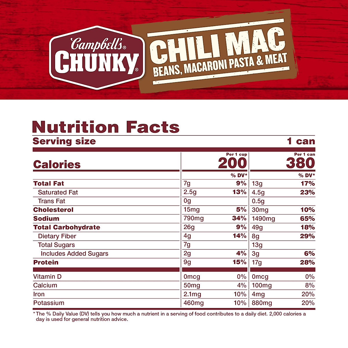 Campbell's Chunky Soup, Chili Mac, 16.3 Oz Can (Case of 8)