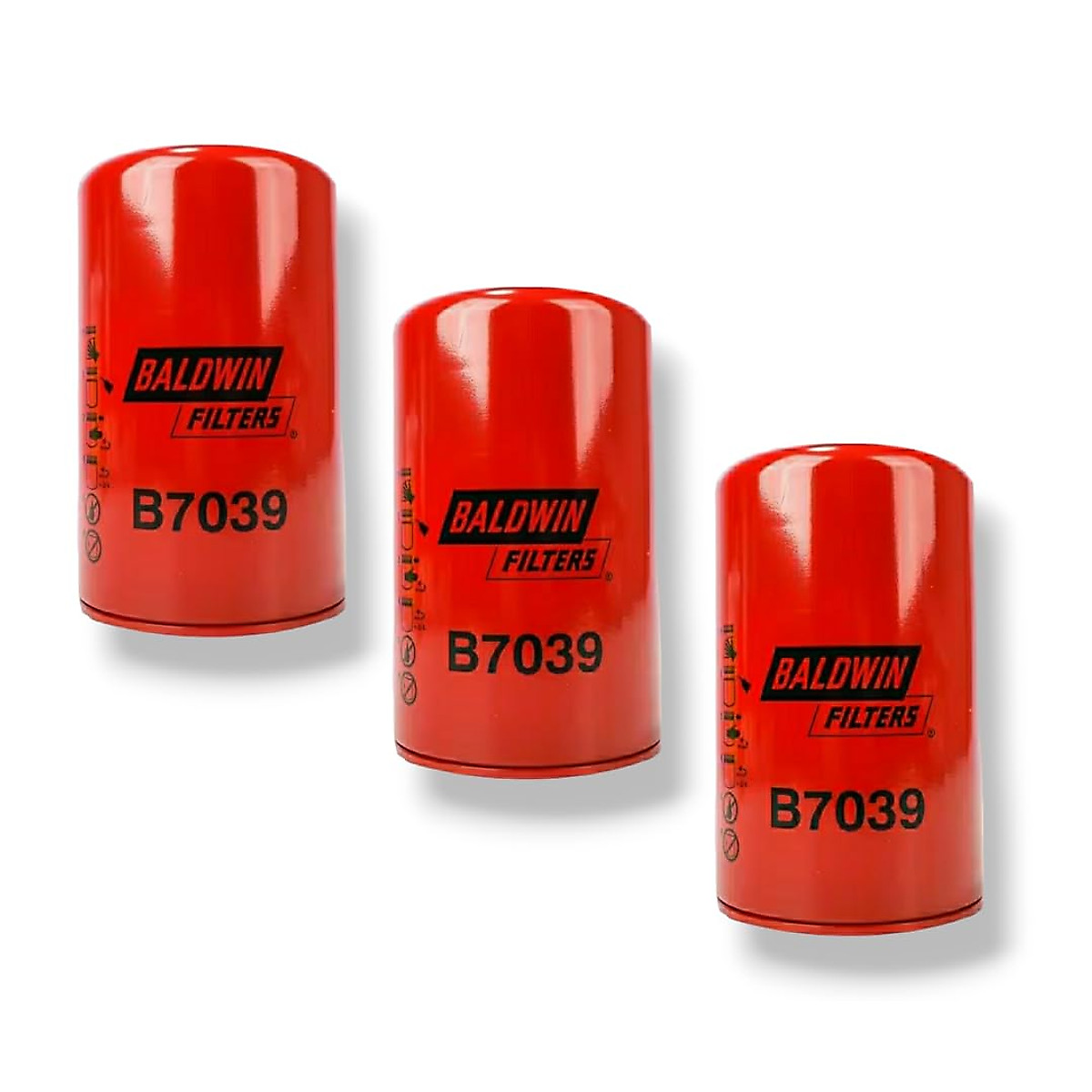 B7039 Spin-On Oil Filter Fits Ford/International Replaces LF3974 LF3630 (3 Pack)