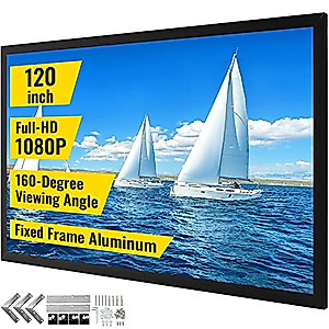VEVOR Projection Screen 120inch 16:9 Movie Screen Fixed Frame 3D Projector Screen for 4K HDTV Movie Theater Home