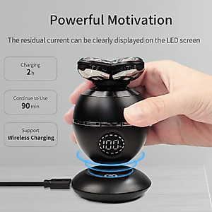 RAYCOSHAVE Head Shaver for Bald Men, 5 in 1 Wet & Dry Shaver Waterproof Bald Head Shaver, USB Rechargeable Rotary Shavers Grooming Kit with LED Display, Anti-Pinch, Ergonomic Design