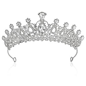 Jaciya Crystal Crowns Rhinestone Tiara for Women Bridal Headband Girls Hair Accessories for Wedding Prom Birthday Cosplay