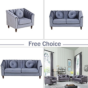 YIPDFERNOR Purple Lint 3-Piece Living Room Sofa Set, Contemporary Sofa Couch Set, for Living Room Furniture Sets、Offices、Apartments（Loveseat）